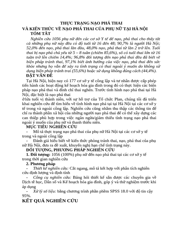 TH C TR NG N o Phá Thai | PDF