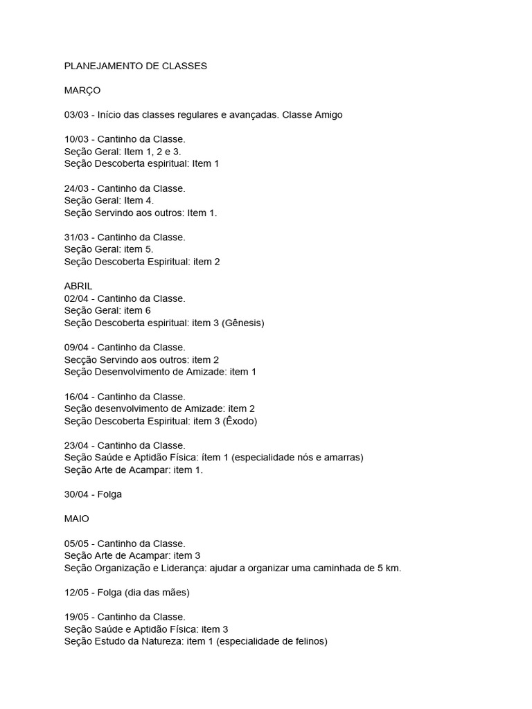 PLANEJAMENTO DE CLASSES | PDF