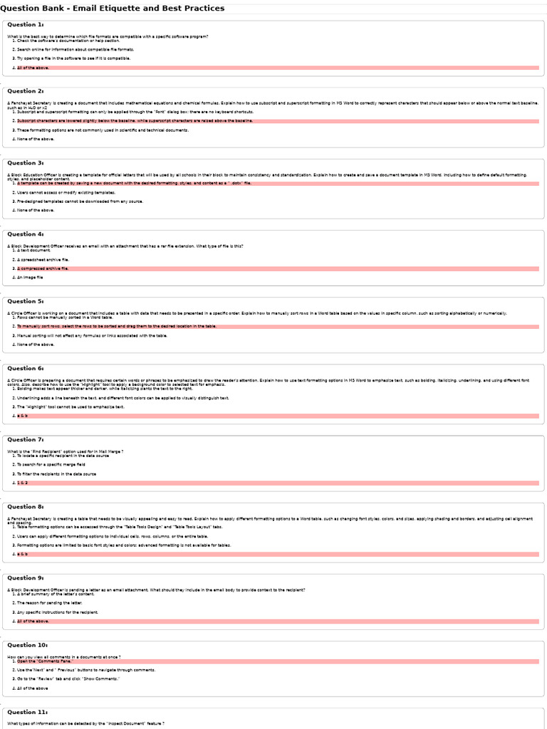 Email Etiquette and Document Formatting | PDF | Microsoft Word ...
