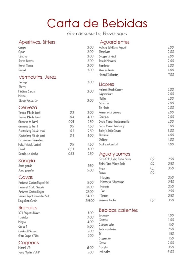 Comprehensive Beverage Menu Guide | PDF