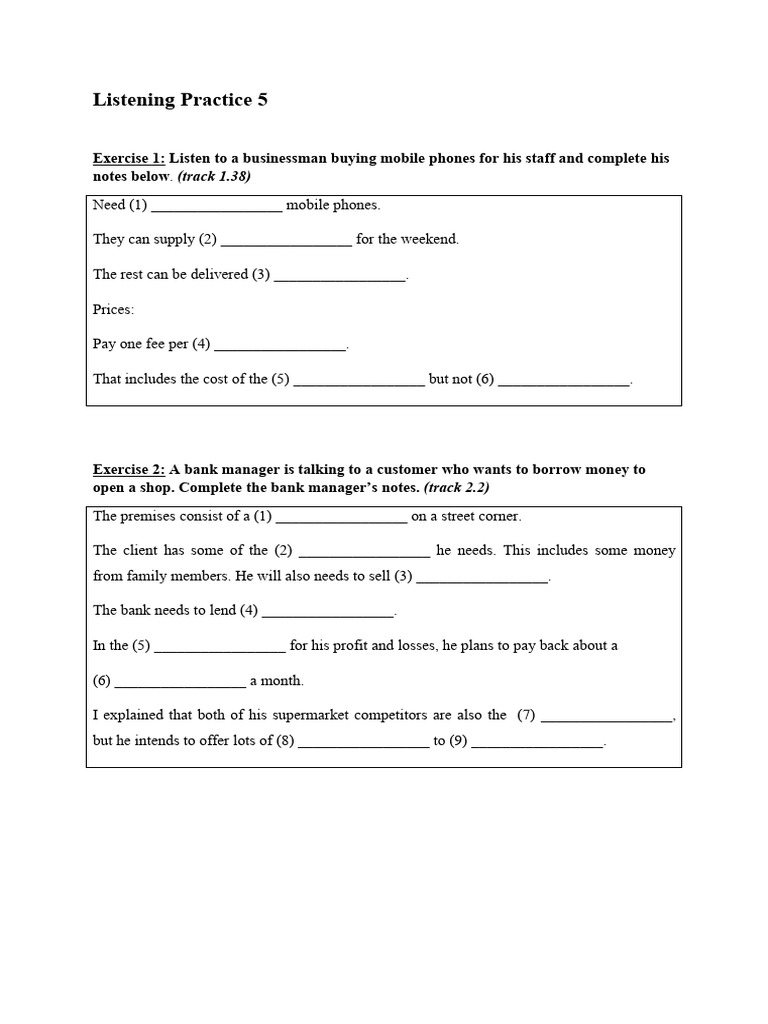 Listening Practice 5 | PDF