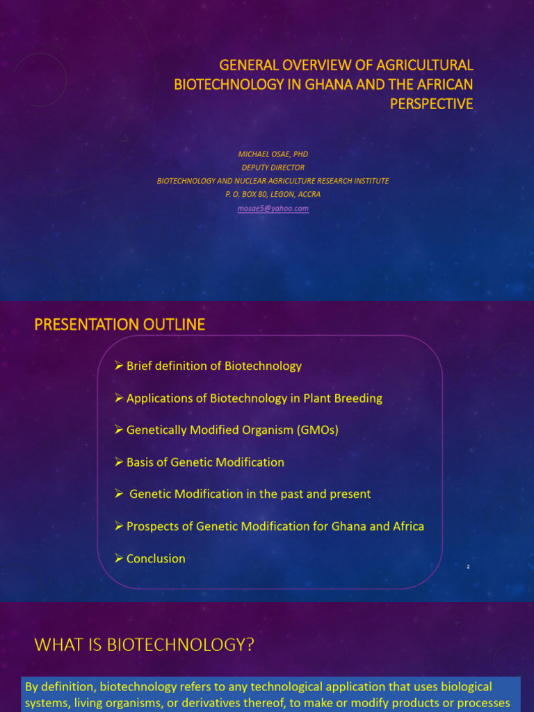 Agricultural Biotechnology in Ghana | PDF | Genetic Engineering ...