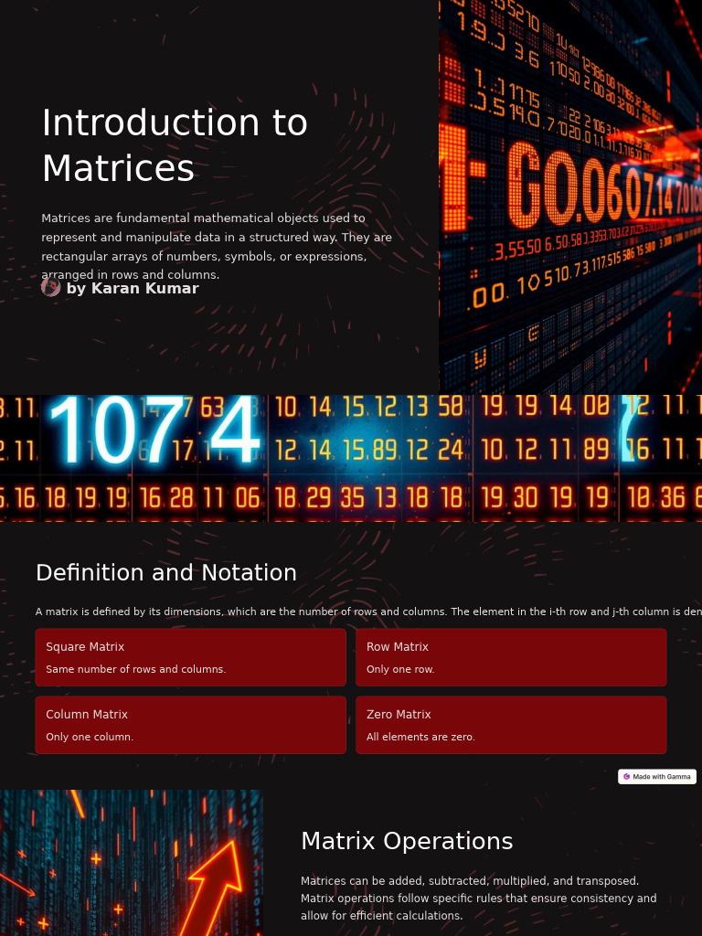 Introduction to Matrices | PDF | Matrix (Mathematics) | Functions And Mappings