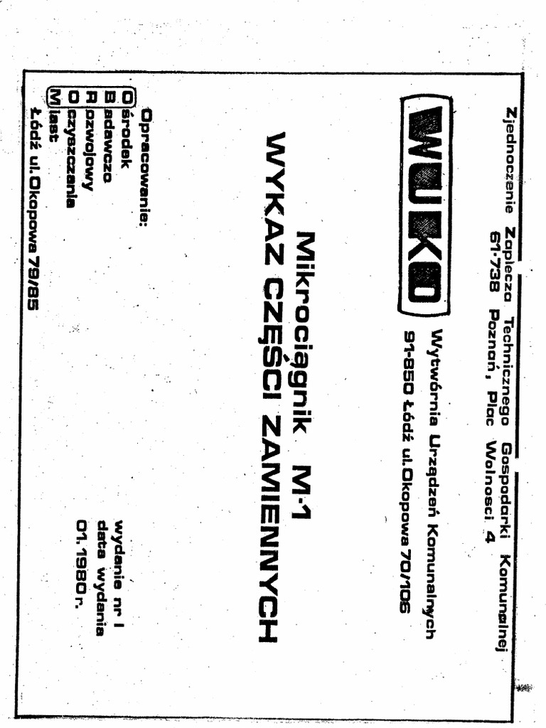 M1 - wykaz czesci | PDF