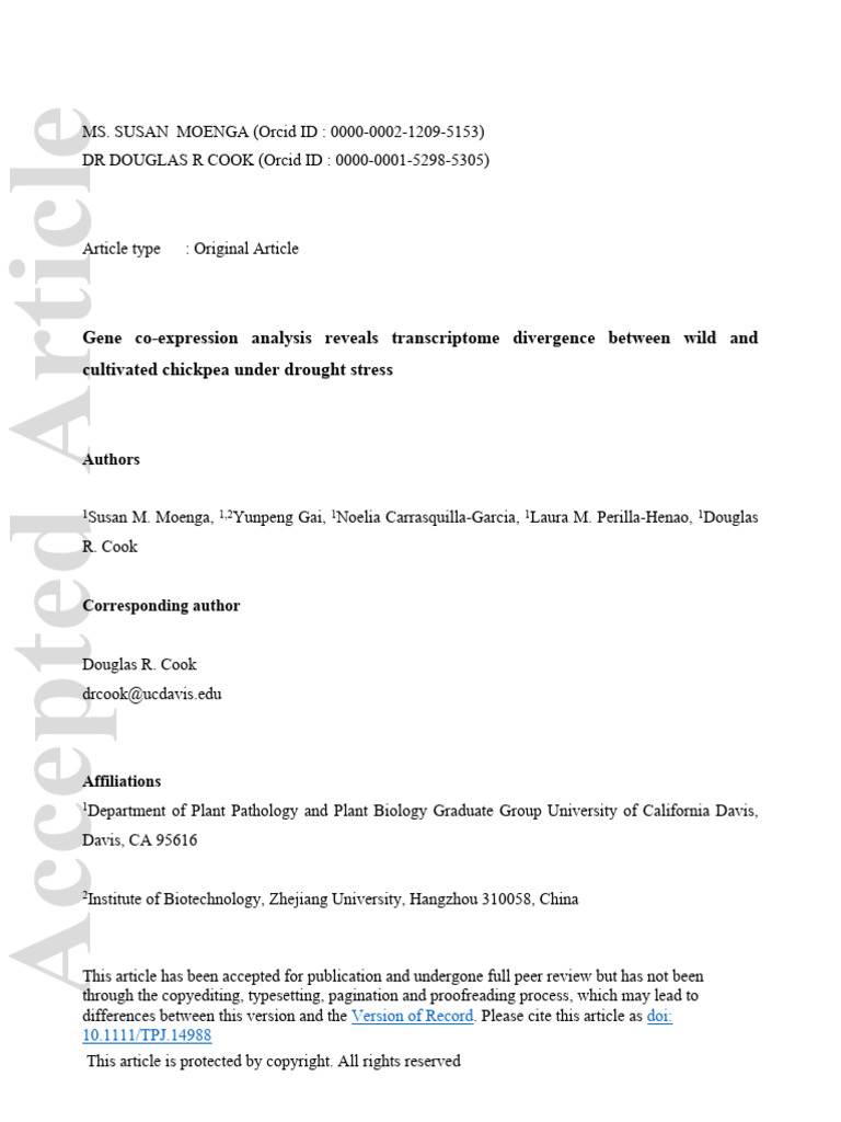 2020 Susan | PDF | Plant Breeding | Chickpea