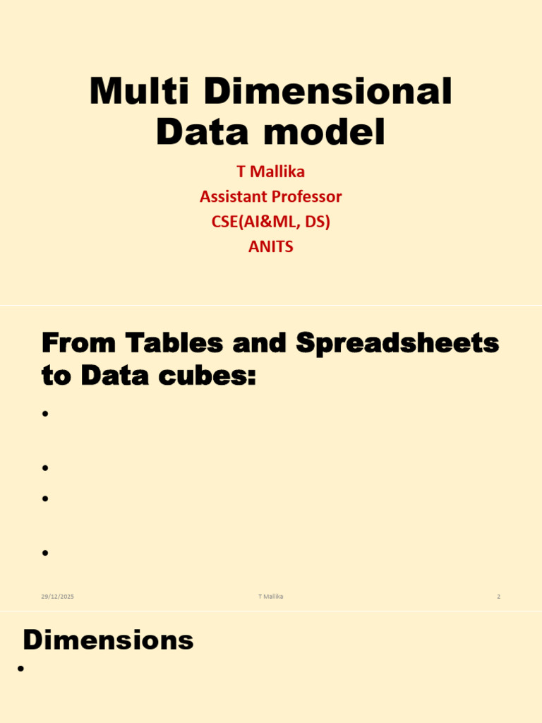 Multi Dimensional Data Model[1] | PDF | Data Warehouse | Information Technology Management