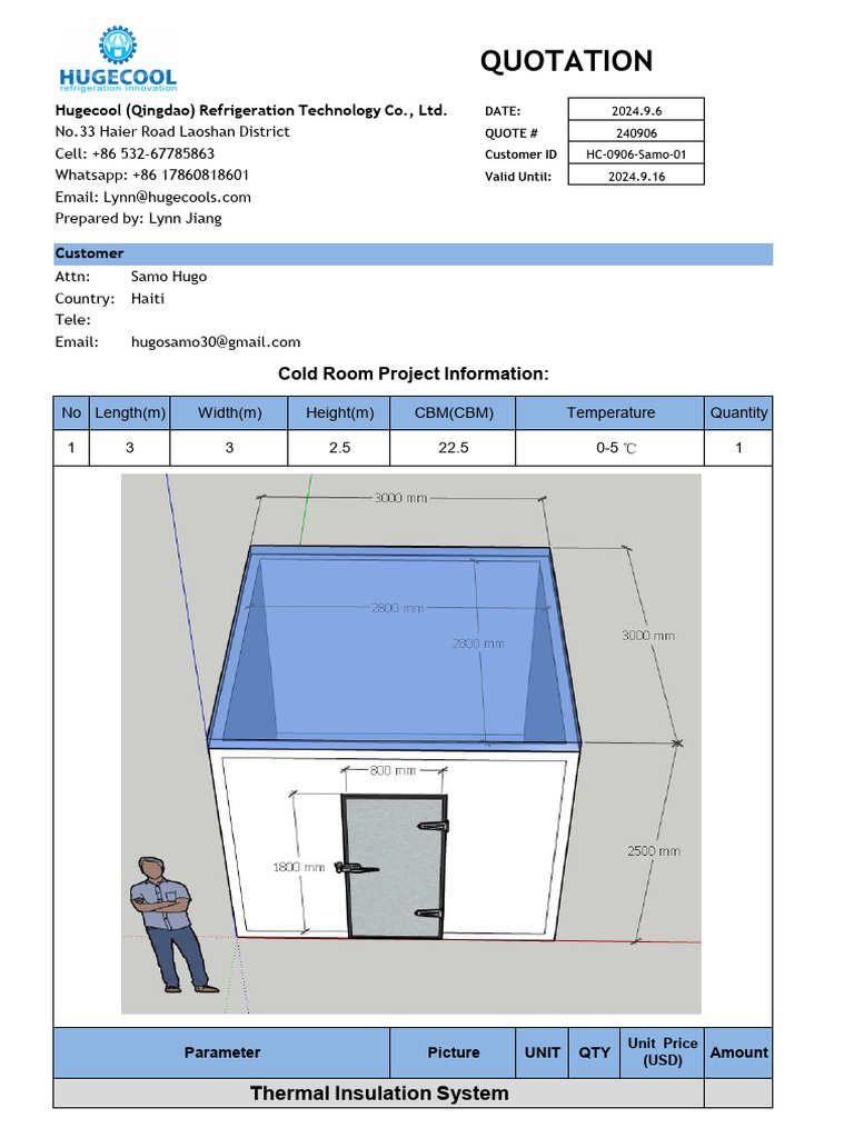 Cold & Freezer Room Quotation 2024 | PDF | Refrigeration | Refrigerator