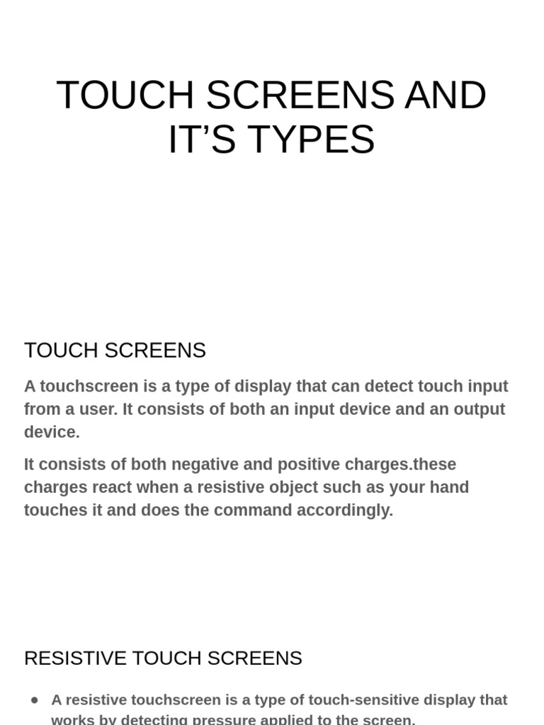 Touch Screens | PDF