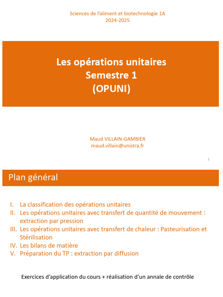 Opérations Unitaires en IAA | PDF | Jus | Régime et nutrition