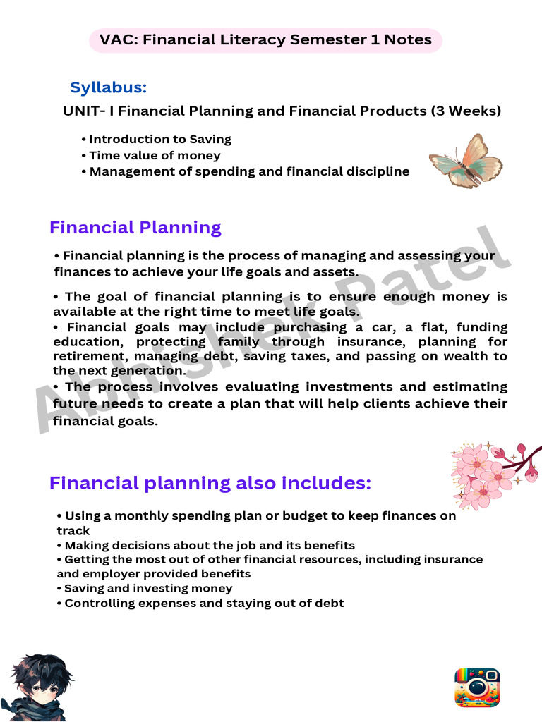 Financial Literacy: Planning & Savings Guide | PDF | Expense | Investing
