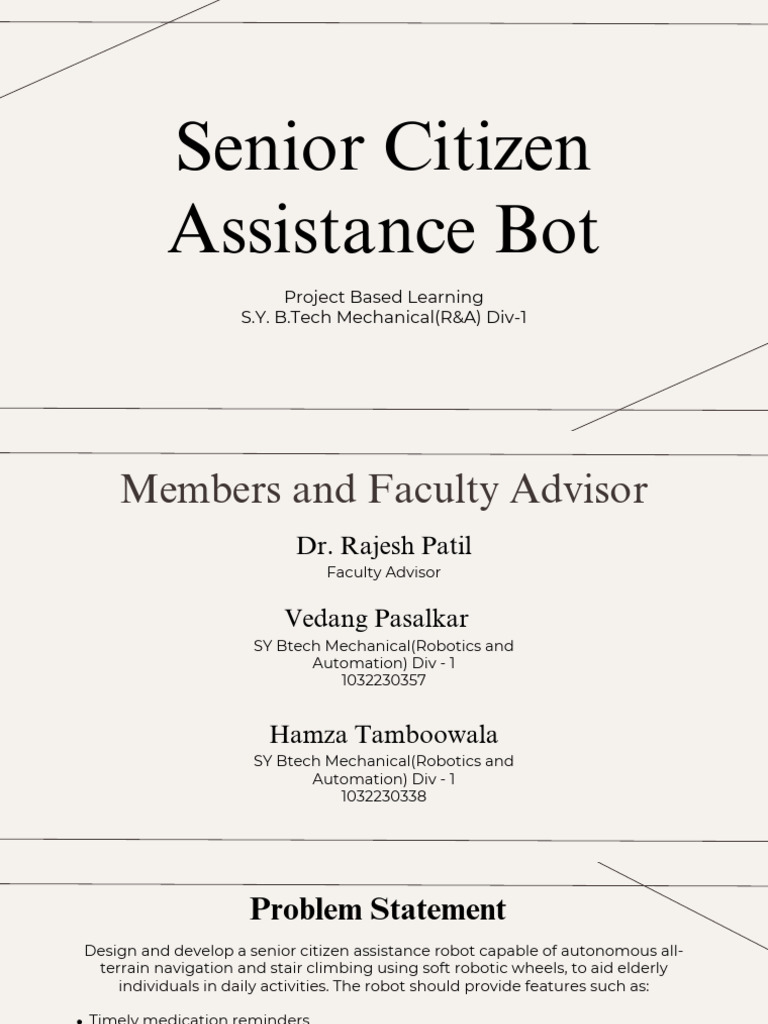 Senior Citizen Assistance Bot - PBL | PDF | Actuator | Silicone