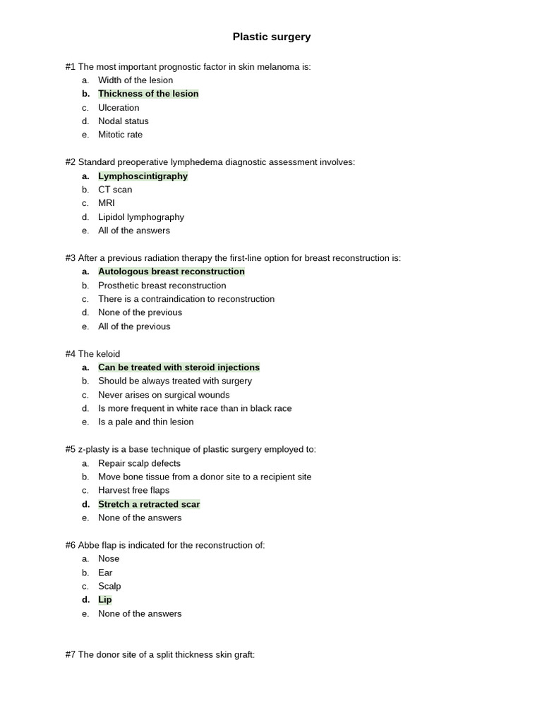 Plastic surgery | PDF | Surgical Suture | Melanoma