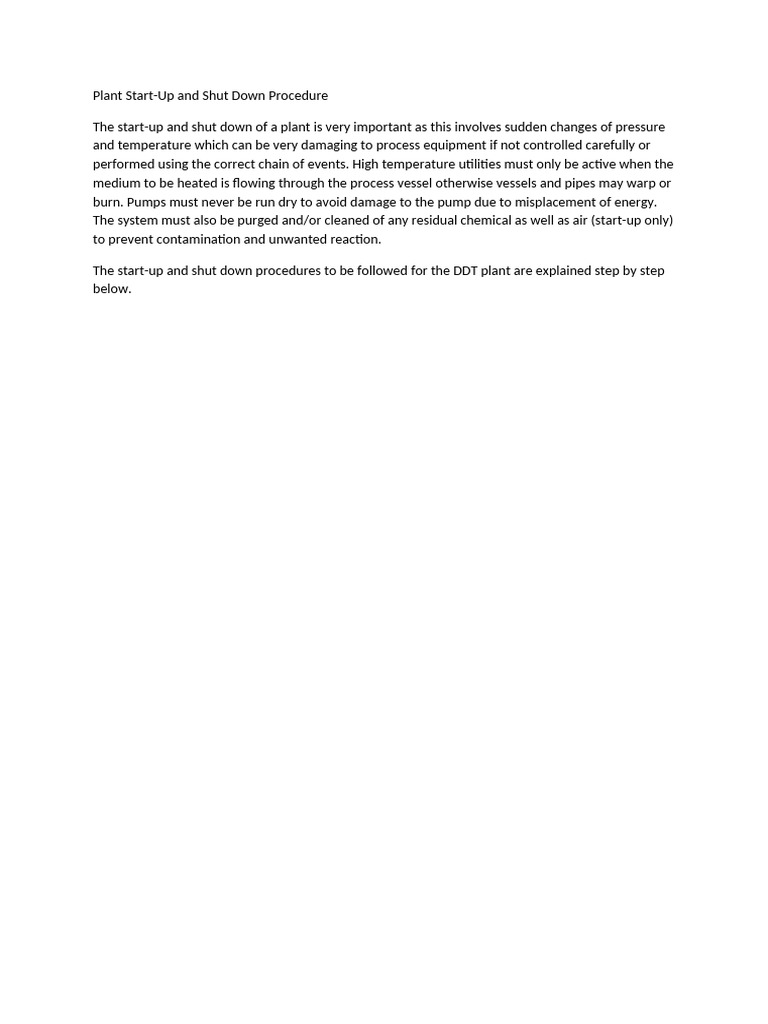 Start Up and Shut Down | PDF | Pump | Valve