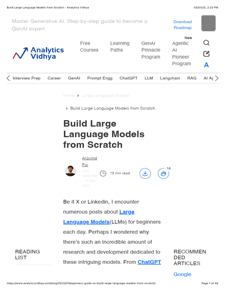 Beginner's Guide to LLMs | PDF | Computational Neuroscience | Learning