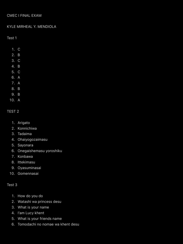 Cmec i Final Exam | PDF