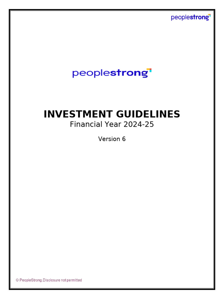 Investment Guidelines 2024-25 | PDF | Tax Deduction | Taxes