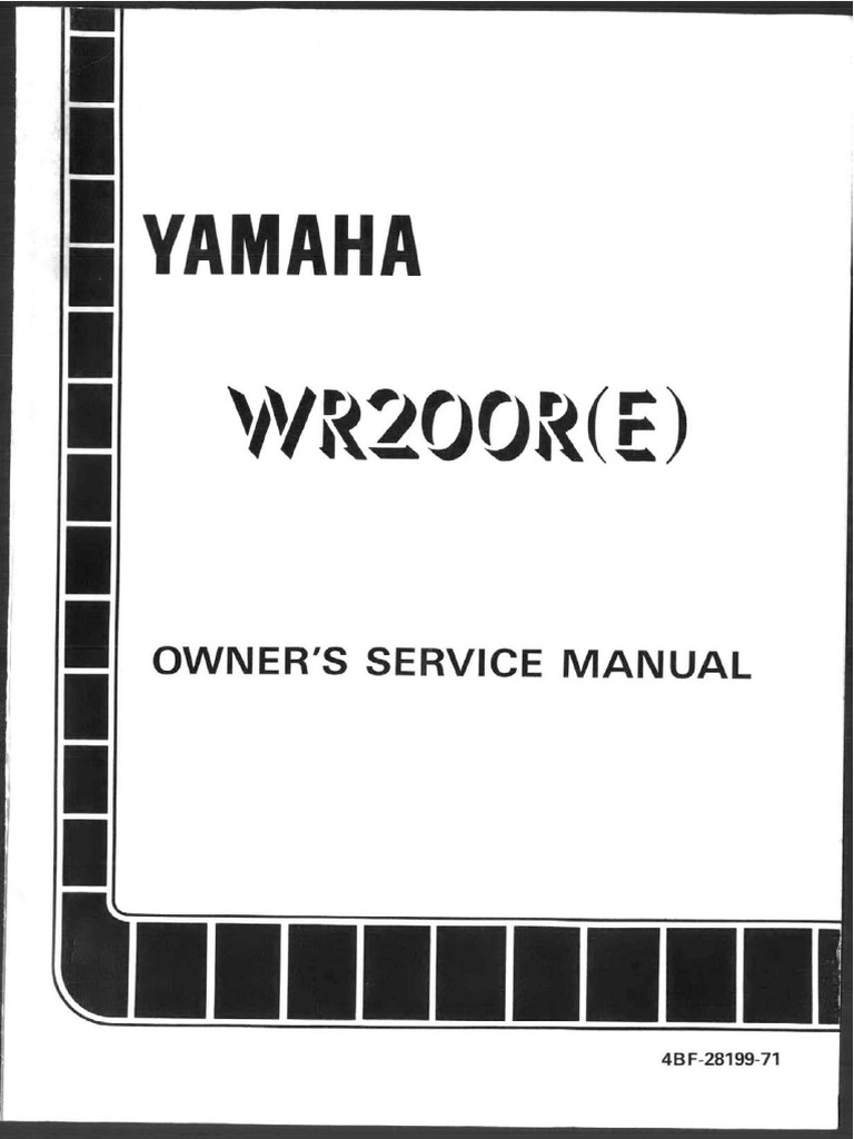 Wr200 Service Manual | PDF