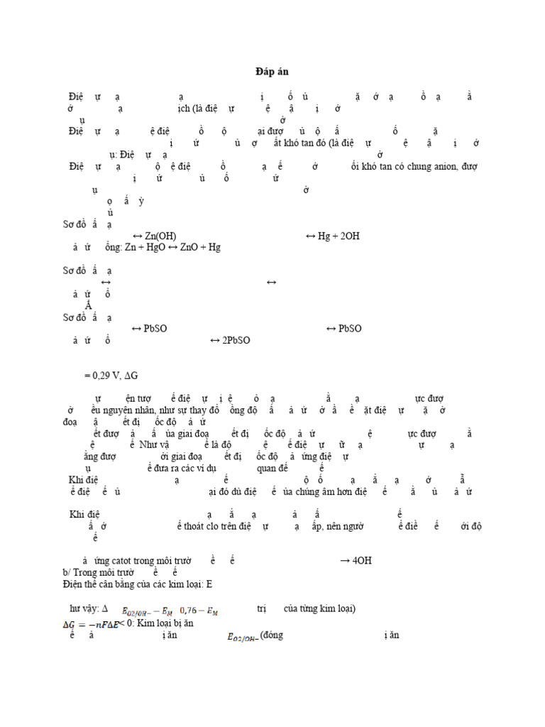 Dap An DHH - Cuoi Ky 2019 | PDF