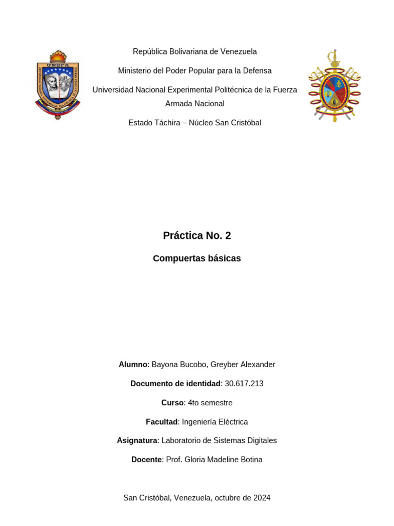 Informe PRACTICA 2 (Sistemas Digitales) | PDF | Puerta lógica | Circuitos electricos