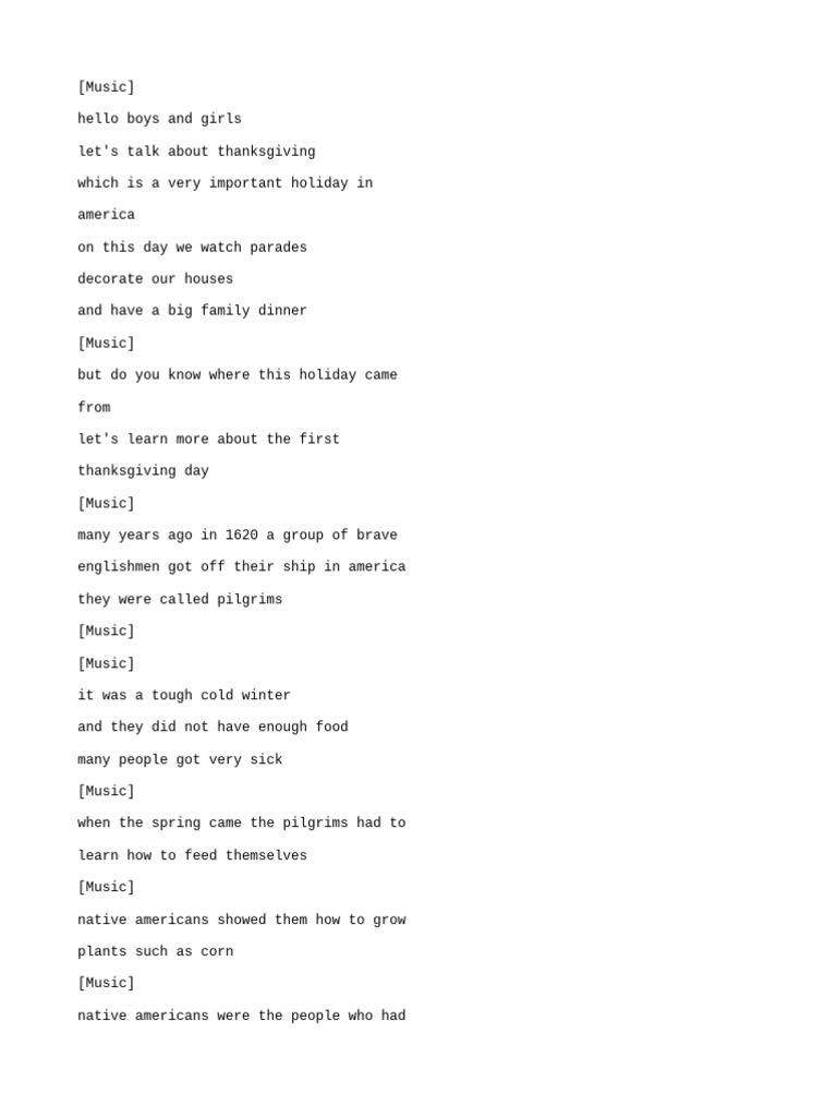 [English (Auto-generated)] Thanksgiving Story for Kids - The First ...