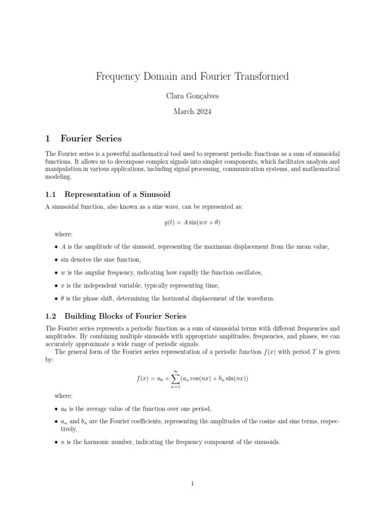 Frequency Domain and Fourier Transform | PDF | Sine Wave | Discrete Fourier Transform