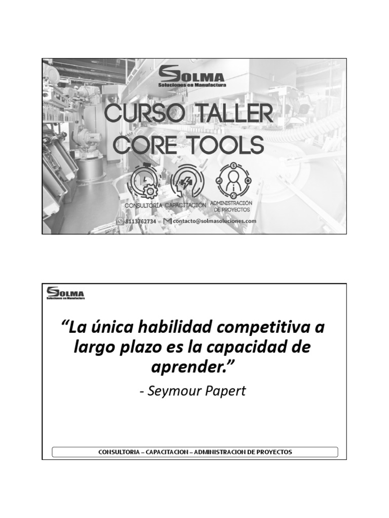 Curso Core Tools | PDF | Gestión de proyectos | Calidad (comercial)