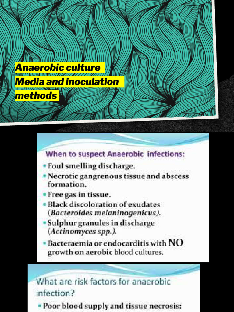Anaerobic Culture Media and Inoculation Methods | PDF