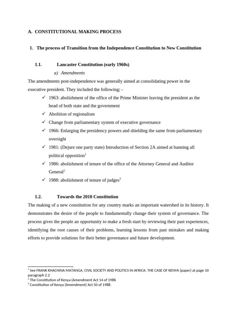 Kenya's Constitution-Making Journey | PDF | Constitutional Amendment ...