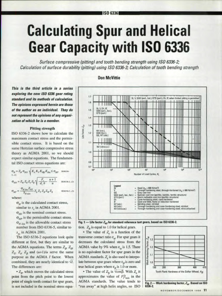 ISO 6336 - Gear Calculation | PDF | Gear | Stress (Mechanics)