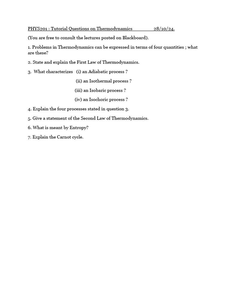 PHYS201 Tutorial Mon 28-10-24 | PDF