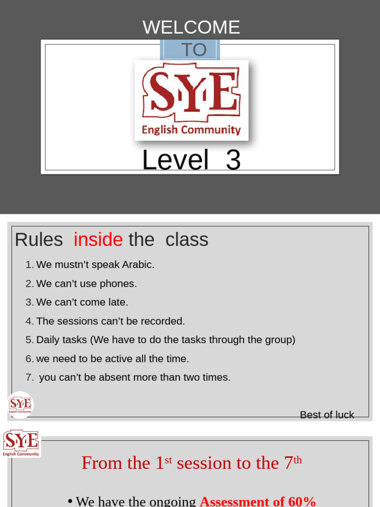 Level 3, Session 1 | PDF