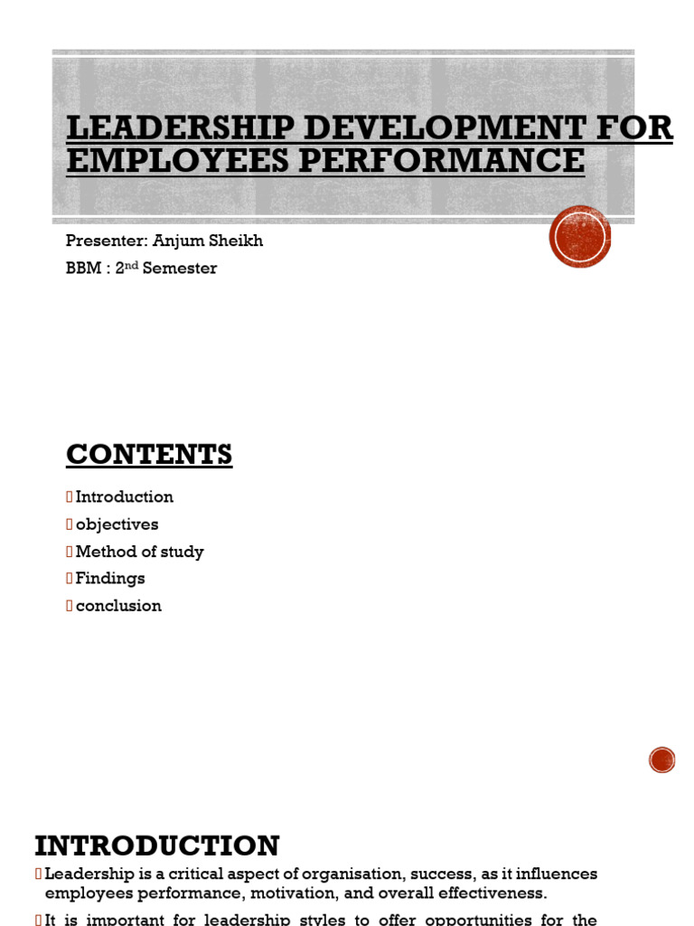 Leadership Development Impact on Performance | PDF