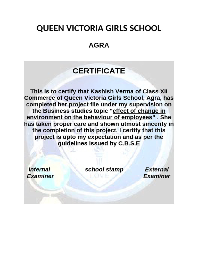 Project Completion Certificate | PDF