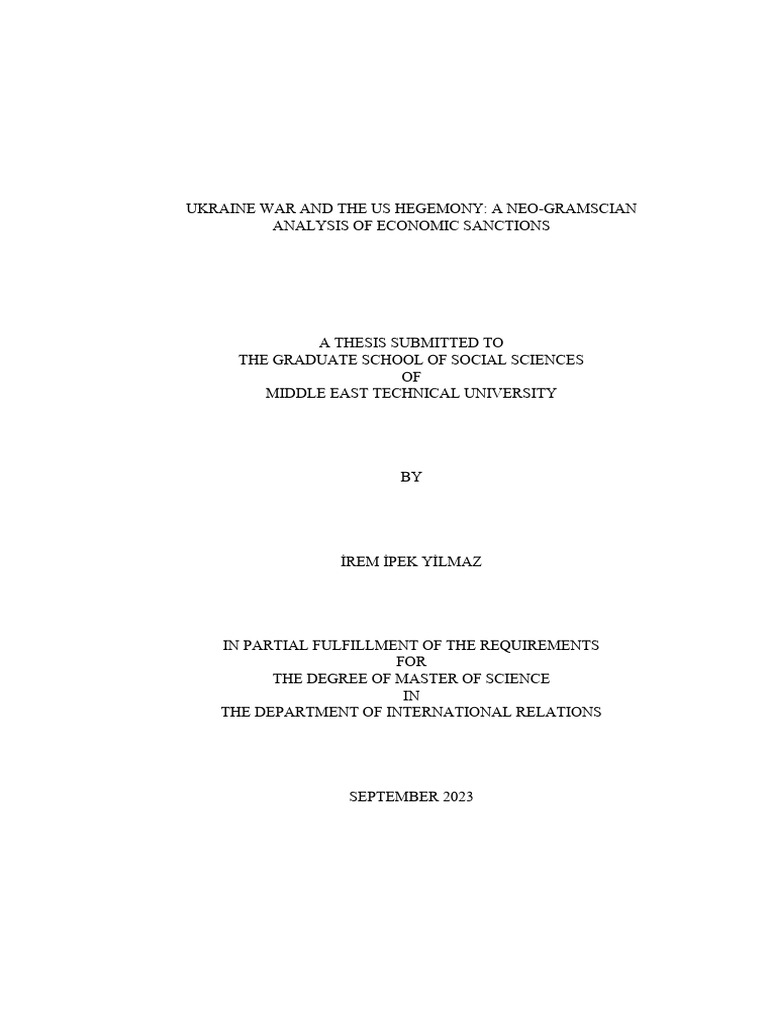 Rem - Pek y - Lmaz Ukraine War and The Us Hegemony Neo Gramscian ...