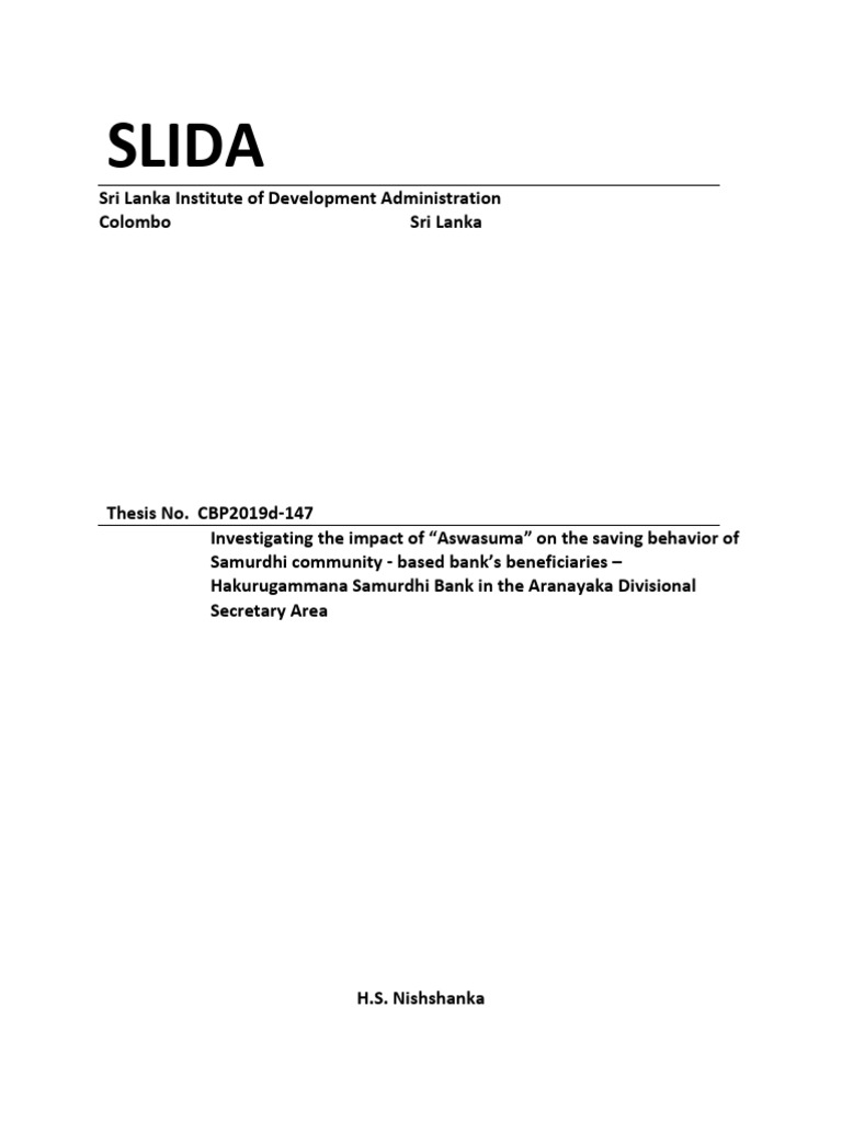 Aswasuma Program's Impact on Savings | PDF | Poverty | Poverty ...