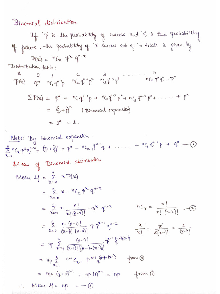 Derivations Binomial and Poisson | PDF