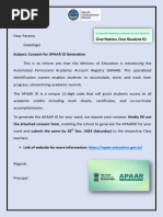 Annexure - Consent Form and Use of APAAR ID | PDF | Social Science