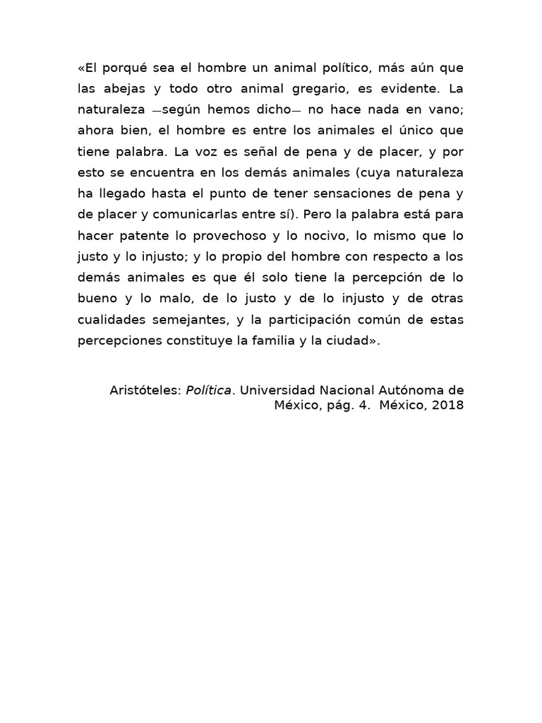 Aristóteles - Hombre Animal Social | PDF