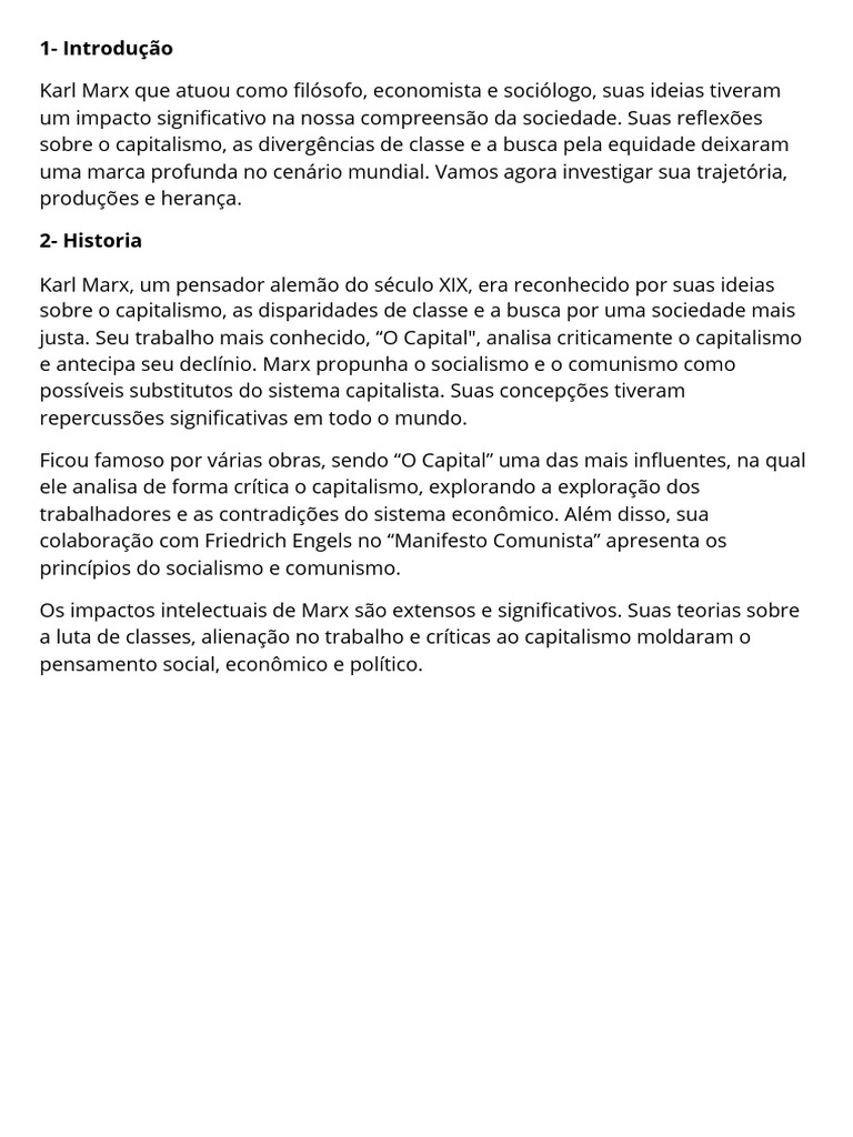 Legado de Karl Marx e suas Ideias | PDF