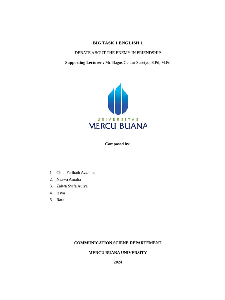 Debate: Enemy in Friendship | PDF