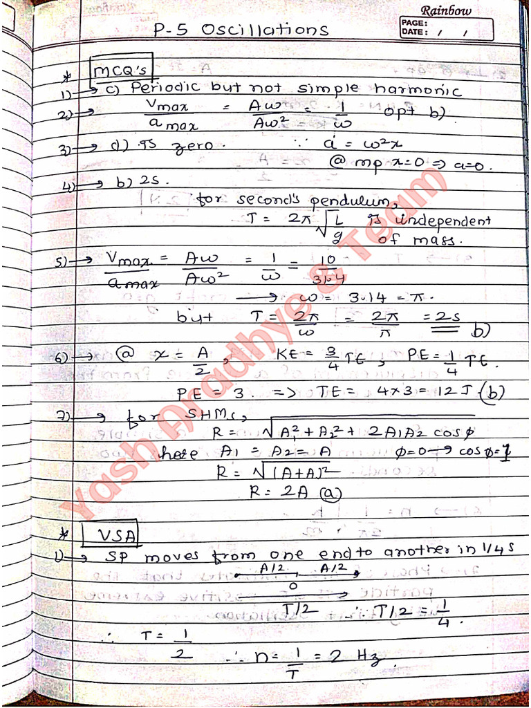 Q Bank Soln P_5_Oscillations.pdf | PDF