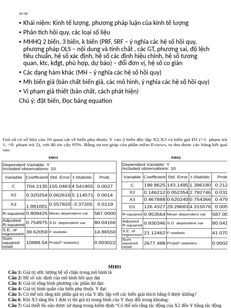 Ôn tập cuối kỳ KTL | PDF