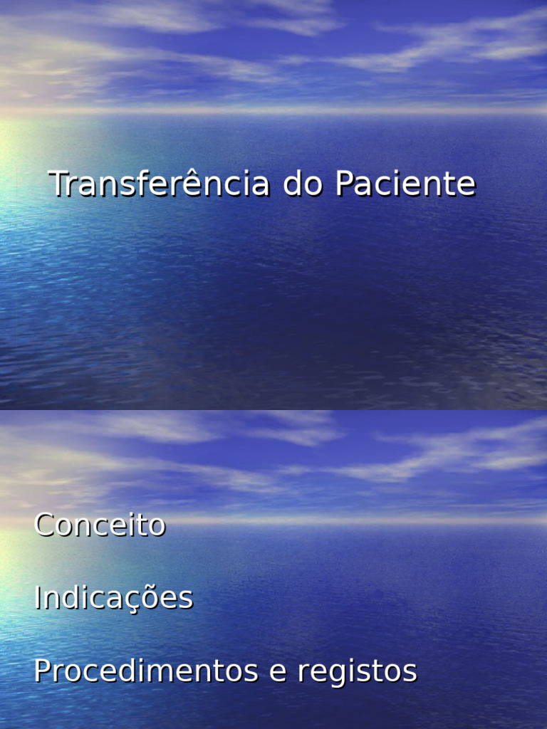 Transferência Do Paciente | PDF