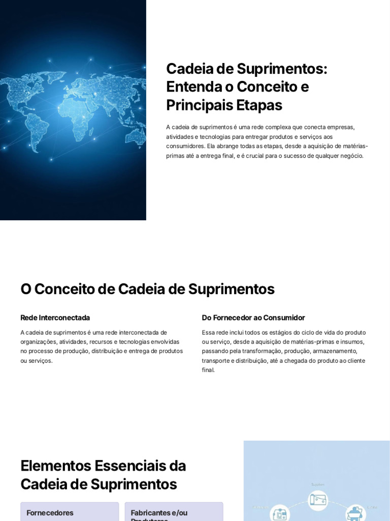 Cadeia de Suprimentos Entenda o Conceito e Principais Etapas | PDF | Cadeia de suprimentos ...