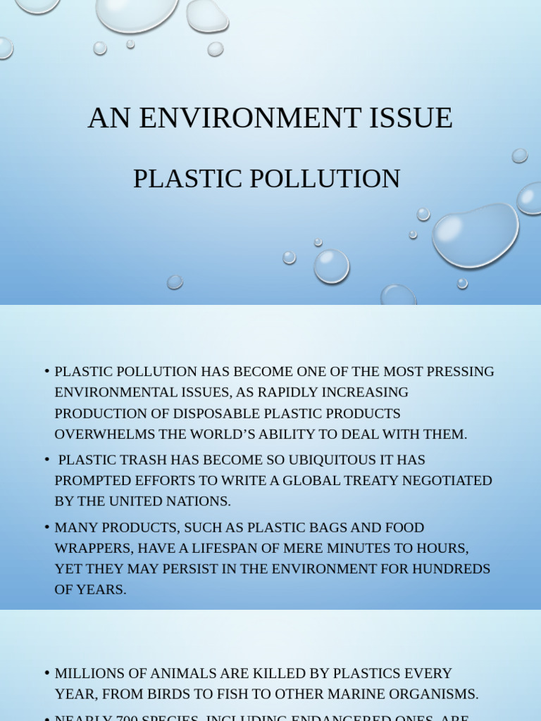An environment issue- Plastic Pollution | PDF