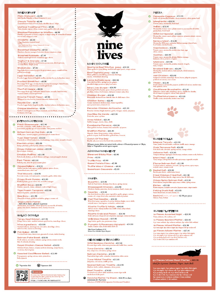 Nine Lives Menu | PDF