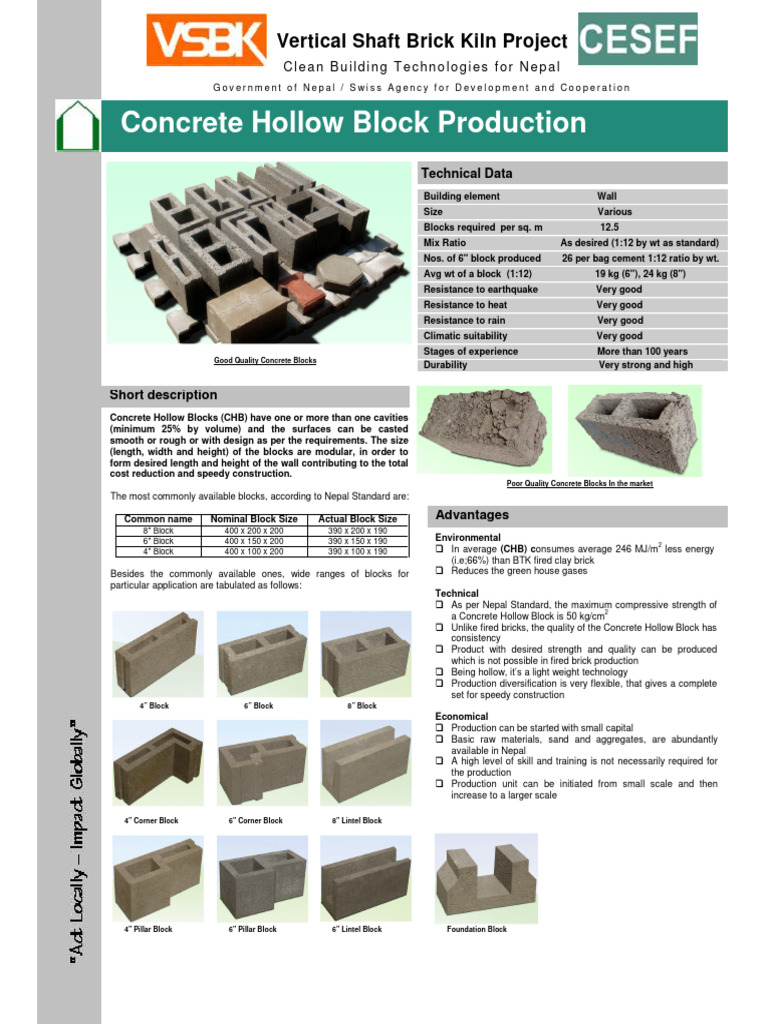 Concrete Hollow Block Production in Nepal | PDF | Concrete | Brick