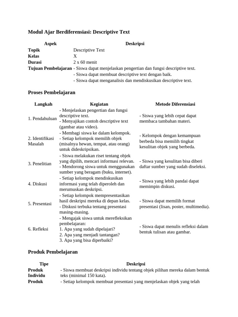 Modul Ajar Berdiferensiasi | PDF