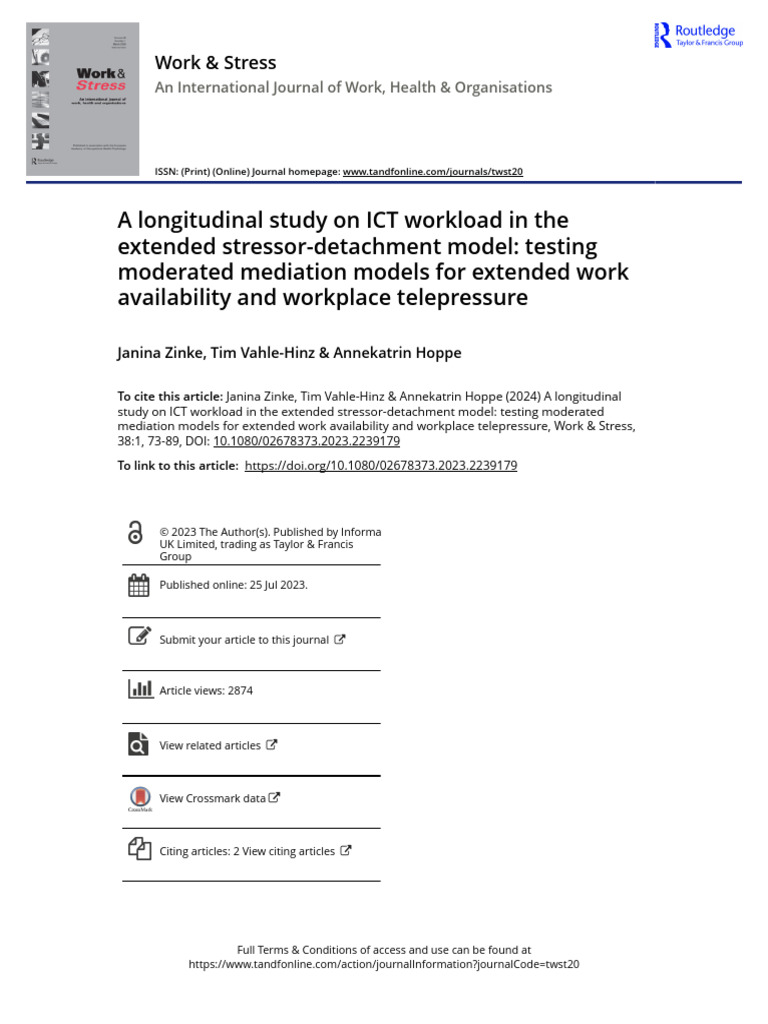 A Longitudinal Study On ICT Workload in The Extended Stressor ...