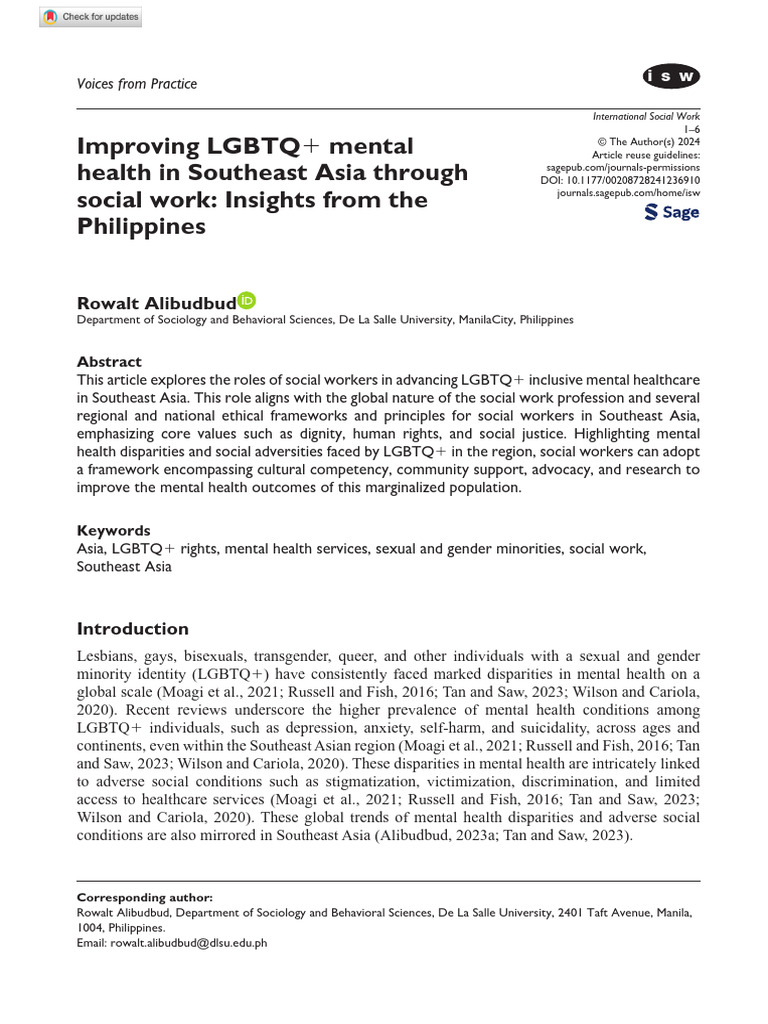 Alibudbud 2024 Improving LGBTQ Mental Health in Southeast Asia Through ...